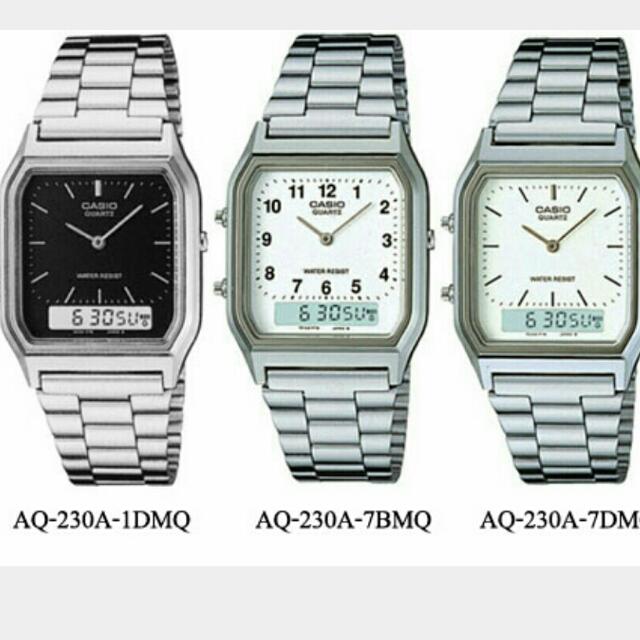 Authentic Casio Digital Analog Alarm Men Watch AQ230 AQ230GA AQ-230A ...