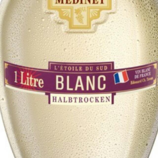 Medinet Blanc 1 Litre (Wine wine), Food & Drinks, Alcoholic Beverages ...