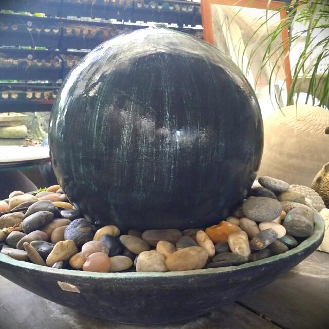 Round Ball Water Fountain, Furniture & Home Living, Home Decor, Vases ...
