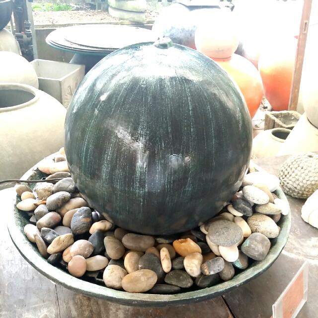 Round Ball Water Fountain, Furniture & Home Living, Home Decor, Vases ...