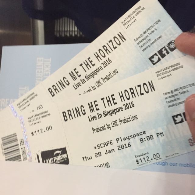 Bring Me The Horizon Concert Ticket, Tickets & Vouchers, Event Tickets ...