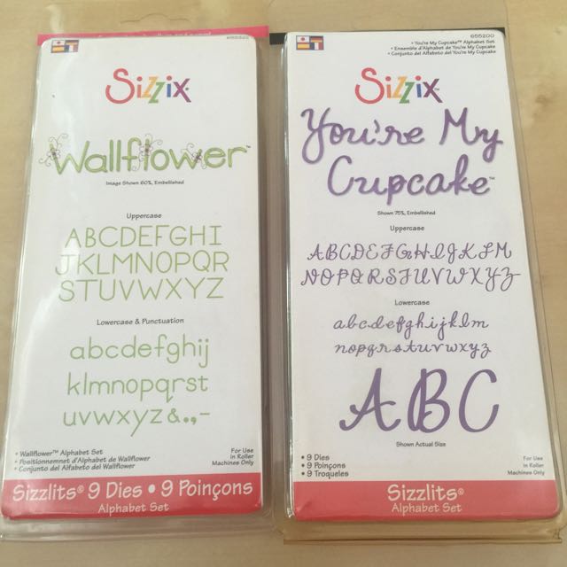 Sizzix Wallflower Alphabet Set And Your My Cupcake Alphabet Set ...