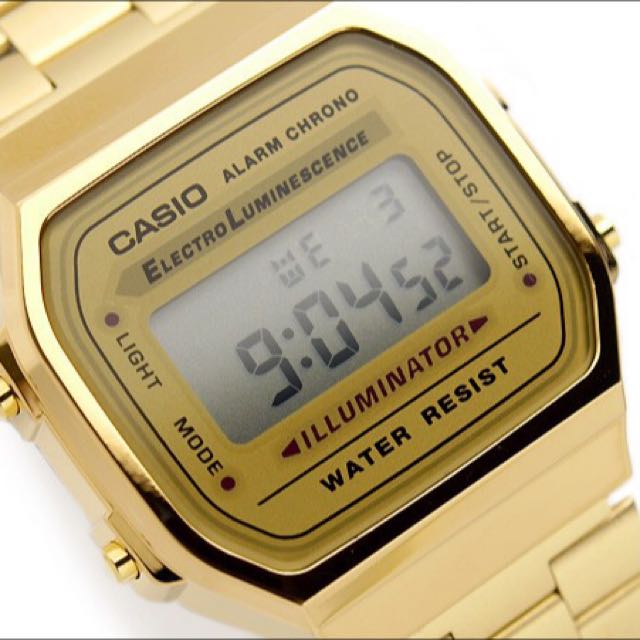 Casio Unisex Gold Tone Digital A168wg-9 Alarm Watch, Health & Nutrition ...