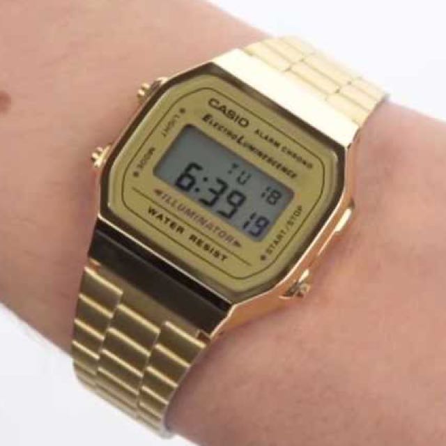Casio Unisex Gold Tone Digital A168wg-9 Alarm Watch, Health & Nutrition ...