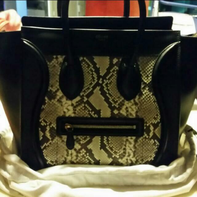 Celine Mini Luggage Python, Luxury, Bags & Wallets on Carousell