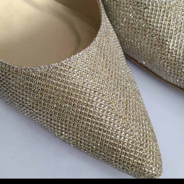 Champagne Gold Pumps/3.5 Inch Heeled Shoes, Women's Fashion, Footwear ...