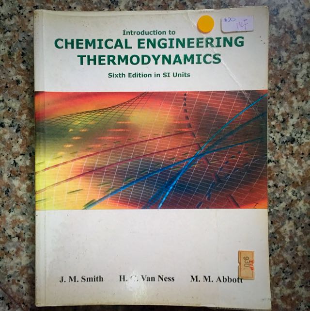 Intro To Chemical Engineering Thermodynamics, Hobbies & Toys, Books ...