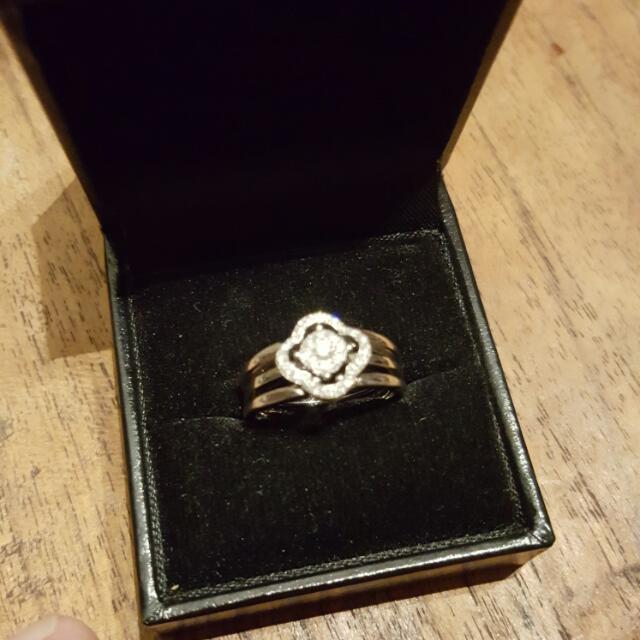 Real Diamond 2 In 1 Ring Rare Design, Women's Fashion, Jewelry ...