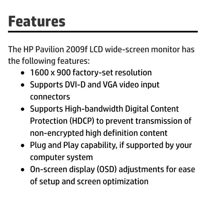 Brand New HP Pavilion 2009f LCD Monitor, Health & Nutrition, Health ...