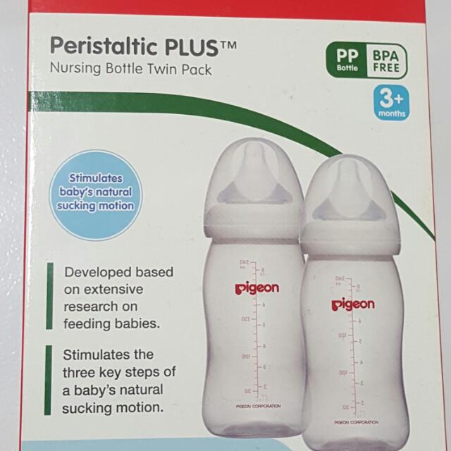 Brand New PIGEON Peristaltic PLUS Nursing Bottle (Twin Pack), Babies & Kids, Nursing & Feeding ...