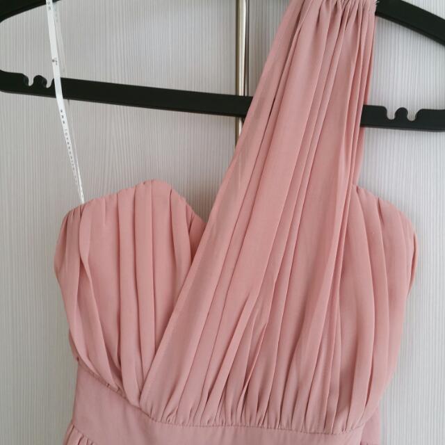 Gorgeous Full Length Toga Evening Gown In Blush Color, Women's Fashion ...