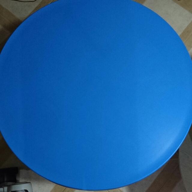 Preloved Ikea MAMMUT Blue Round Table, Babies & Kids, Baby Nursery ...