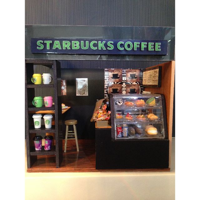 Miniature Dollhouse. Scale 1:12. Starbucks cafe. Shop series 2, Design ...