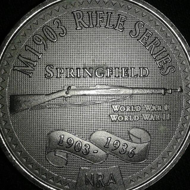 NRA CHALLENGE COIN BALD EAGLE SPRINGFIELD M1903 RIFLE SERIES WW1 WW2 ...