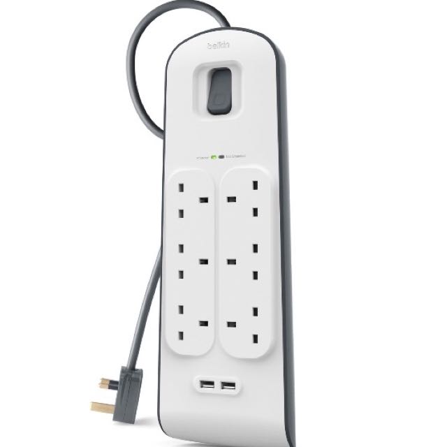BELKIN BSV604 6 Way 2m Surge Protector, Computers & Tech, Parts ...