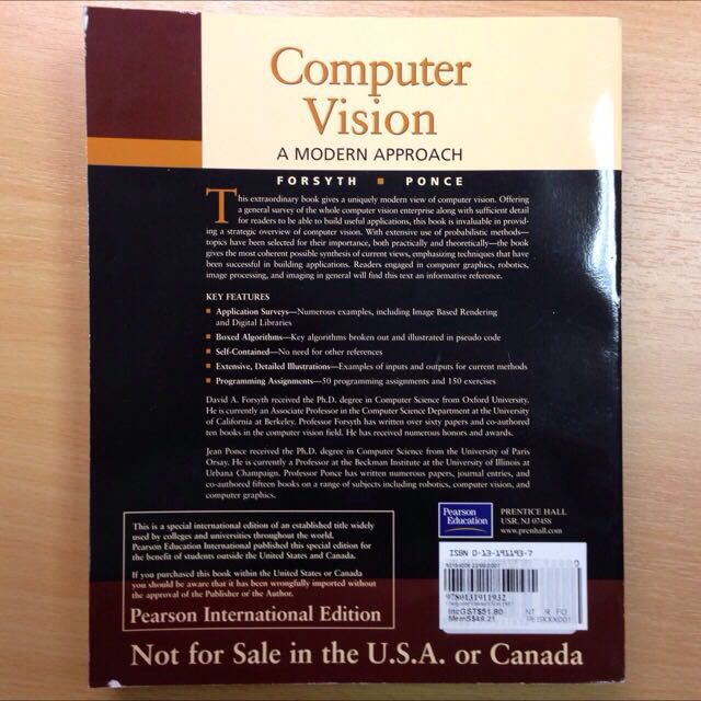 Computer Vision: A Modern Approach, Hobbies & Toys, Books & Magazines ...