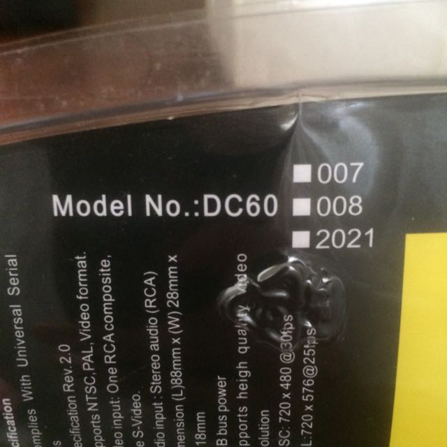 EasyCAP usb 2.0 model Dc60, Computers & Tech, Parts & Accessories ...