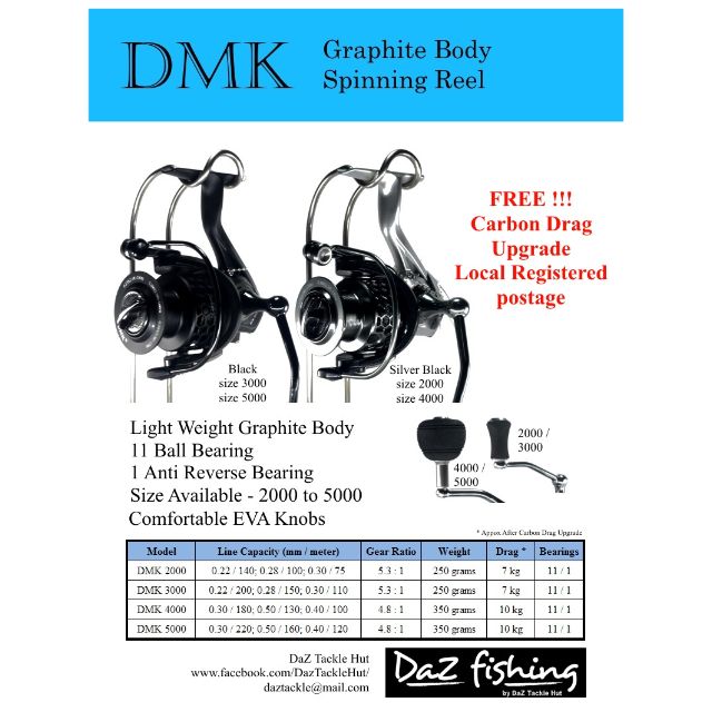 DMK 3000 Fishing Reel, Sports Equipment, Fishing on Carousell