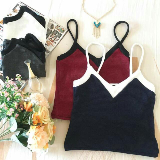 Lisa Duo-Color Top, Women's Fashion, Tops, Blouses on Carousell