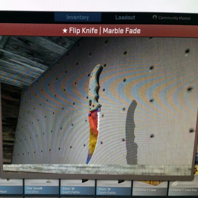 CS:GO SKIN Marble Fade Flip Knife (FN), Hobbies & Toys, Toys & Games on ...