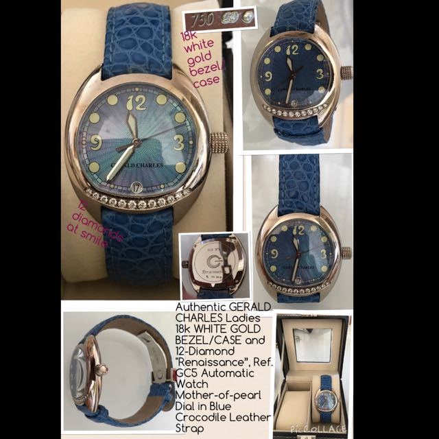 Reserved -Authentic GERALD CHARLES Automatic Watch 18k White Gold Bezel ...