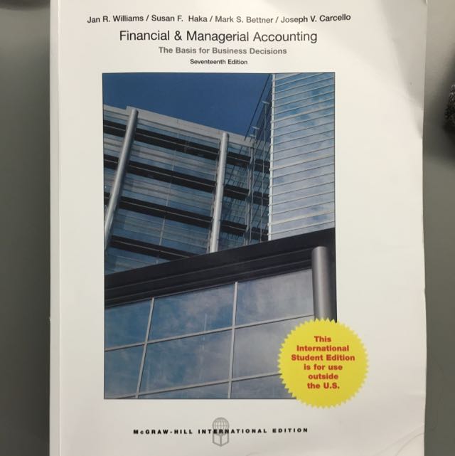 Financial & Managerial Accounting Textbook 17th Edition, Hobbies & Toys ...