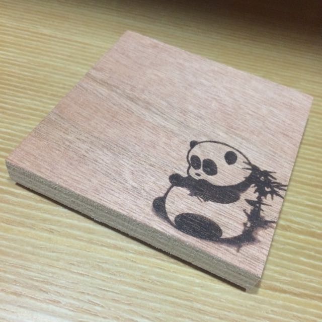 Wood Block with Panda Design, Hobbies & Toys, Stationery & Craft, Craft ...