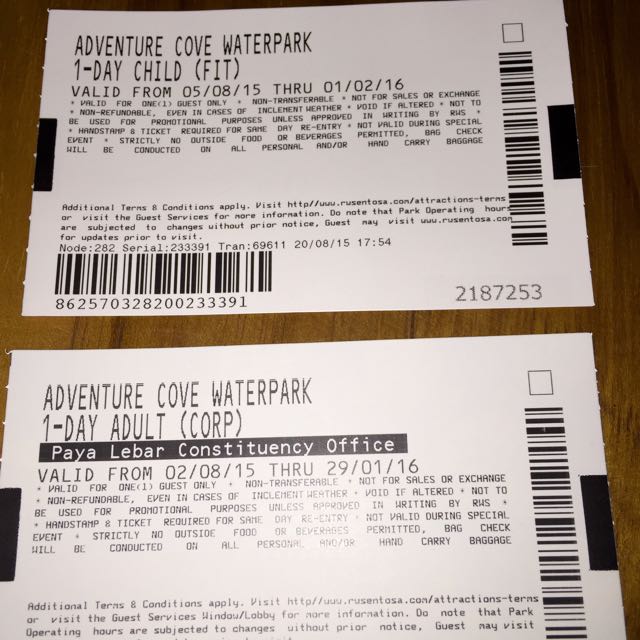 RWS Adventure Cove Tickets, Tickets & Vouchers, Local Attractions ...