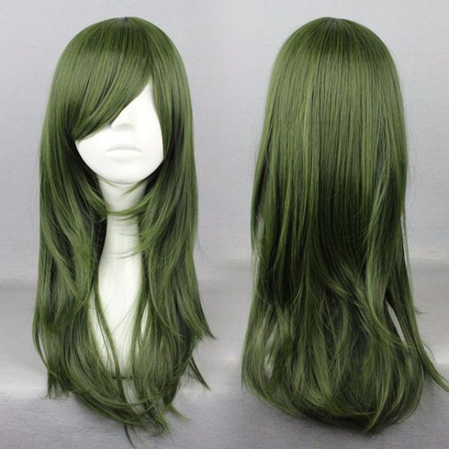 Olive Girl (65cm) // Premium Grade Super Soft Solid Army Green Wavy ...