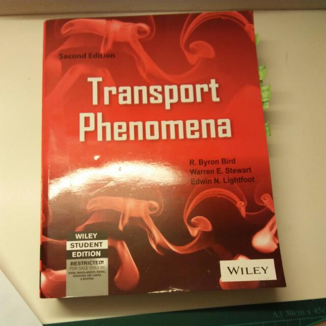 Transport Phenomena By Bird, Stewart, Lightfoot, 2nd Ed, Hobbies & Toys ...