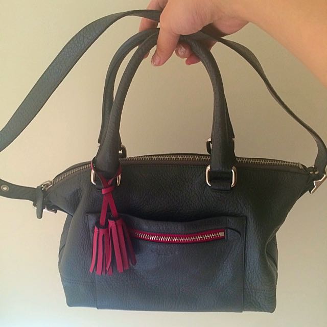 Coach Legacy Textured Leather Molly Graphite Berry Handbag, Women's ...