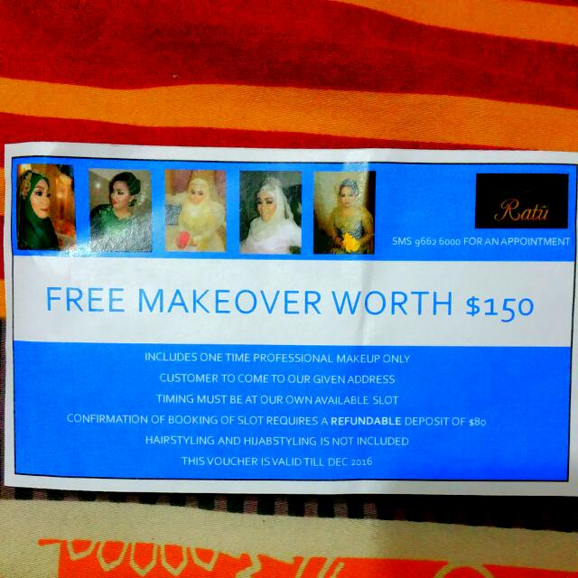 MakeOver Gift Voucher@ RATU WEDDING SERVICES., Hobbies & Toys ...