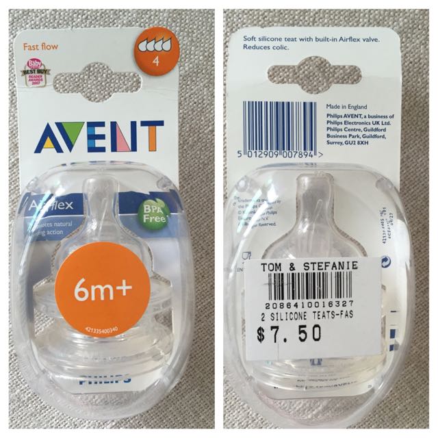 Philips AVENT Stage 4 Silicone Airflex Teats (2 In A Pack), Babies ...