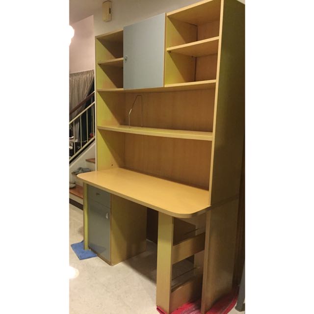 Wooden Study Table (with L-shaped Extension), Furniture & Home Living ...