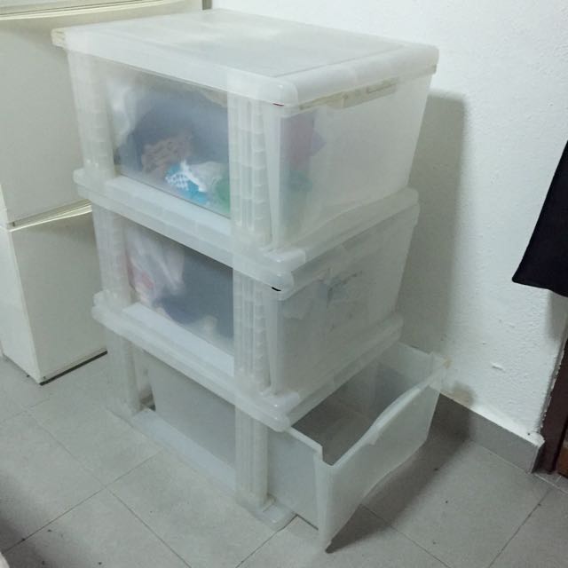 Set Of 3 Boxes With Drawers, Furniture & Home Living, Home Improvement ...