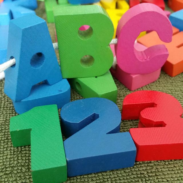 Alphabets/Numbers/Animals Threading Set, Hobbies & Toys, Toys & Games ...
