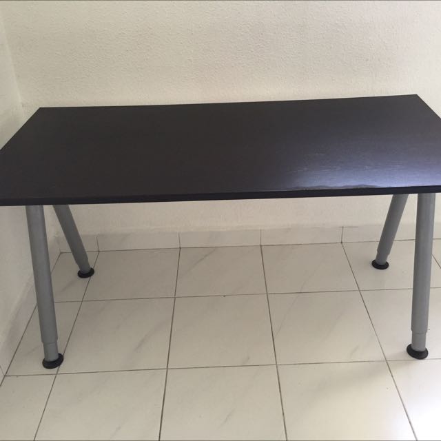 Black Study Table With Adjustable Legs, Furniture & Home Living ...