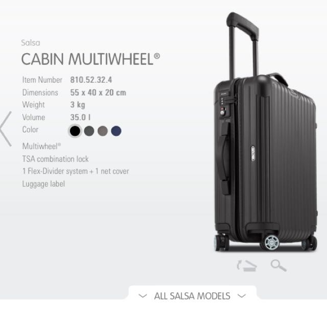 BNWT Rimowa Salsa Cabin Multiwheel Black, Sports Equipment, Exercise ...