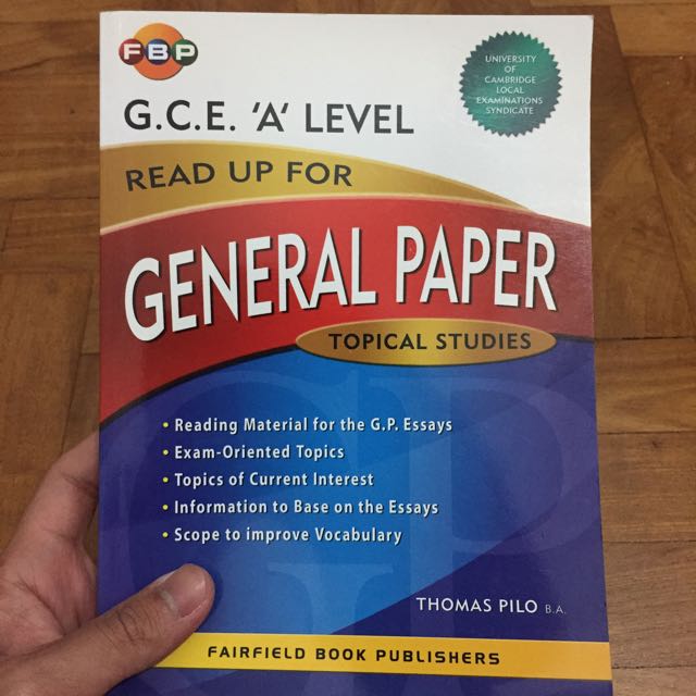 GCE 'A' Level General Paper Topical Studies, Hobbies & Toys, Books ...