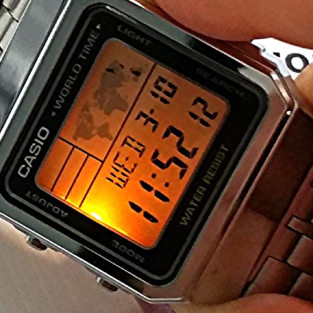 New CASIO Vintage Retro Silver A500WA A-500WA World Time Alarm Map ...