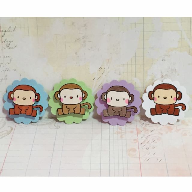 1.5" Cupcake Topper with 2D Monkey, Hobbies & Toys, Stationery & Craft ...