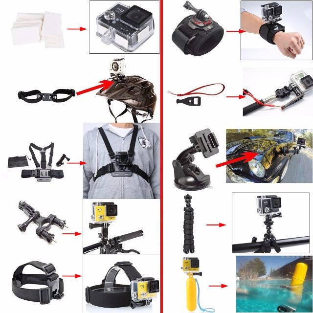 ccbetter 50-in-1 Sports Action Camera Accessories Kit for Gopro HERO 1 ...
