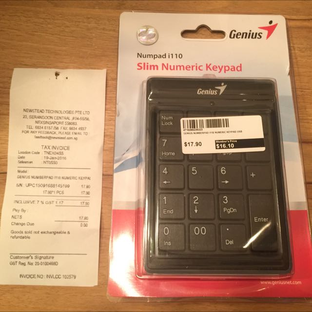 Genius Slim Numeric Keypad Supports Windows, Computers & Tech, Parts ...