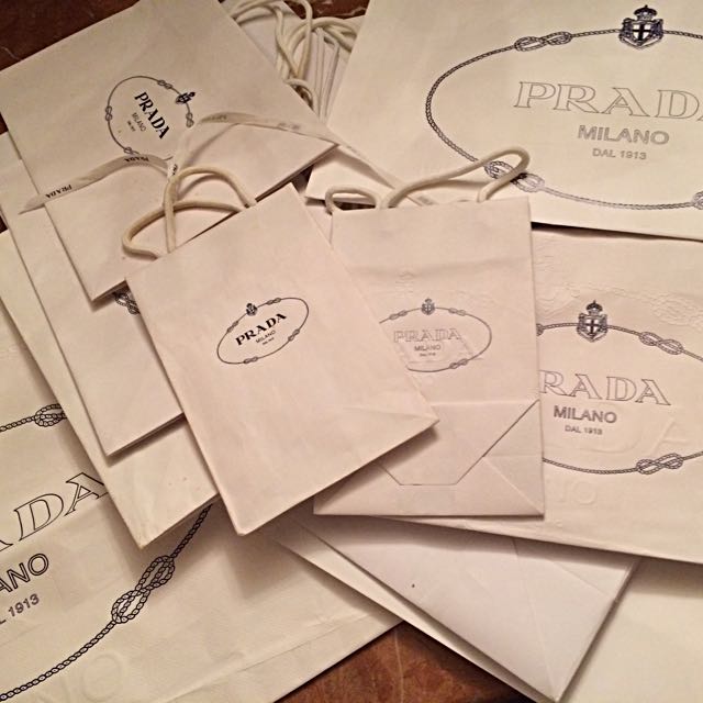 Prada Paper Bags, Luxury, Bags & Wallets on Carousell