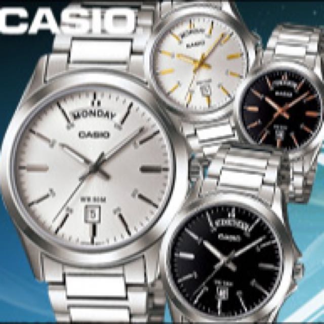 Casio Date Day Stainless Steel Band Dress Watch MTP-1370D MTP1370D ...
