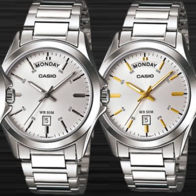 Casio Date Day Stainless Steel Band Dress Watch MTP-1370D MTP1370D ...