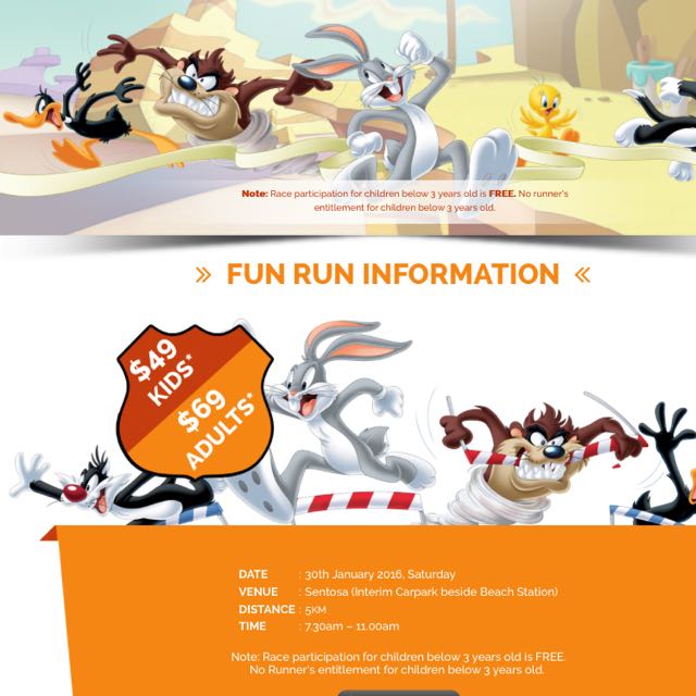 Looney Tunes Fun Run Plus Free Goodies Bag, Hobbies & Toys, Memorabilia ...