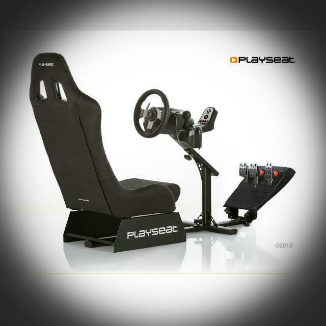 Playseat Evolution Black + Logitech G27 Racing Wheel + Gearshift Holder ...