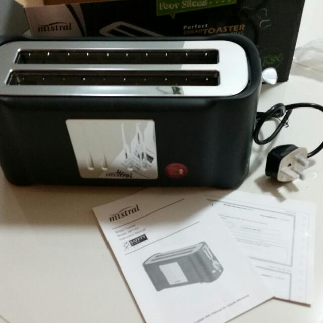 Brand New Mistral 4 Slice Bread Toaster, TV & Home Appliances, Kitchen ...