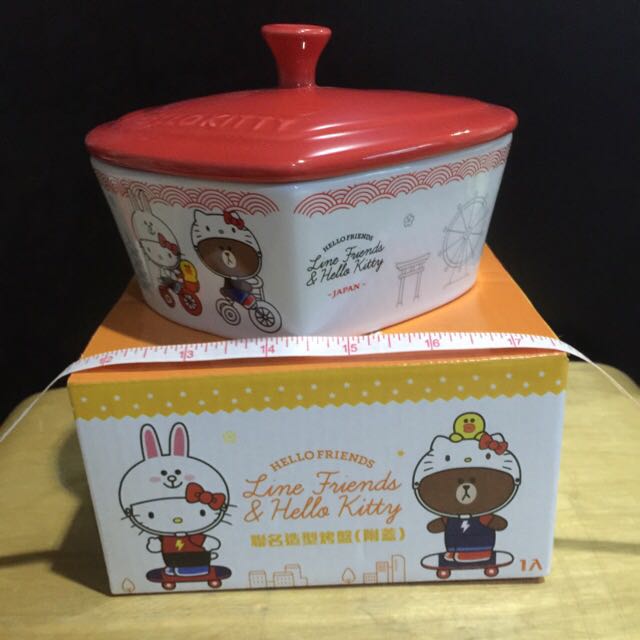 Line Friends & Hello Kitty Porcelain Ware Red Color, Furniture & Home ...